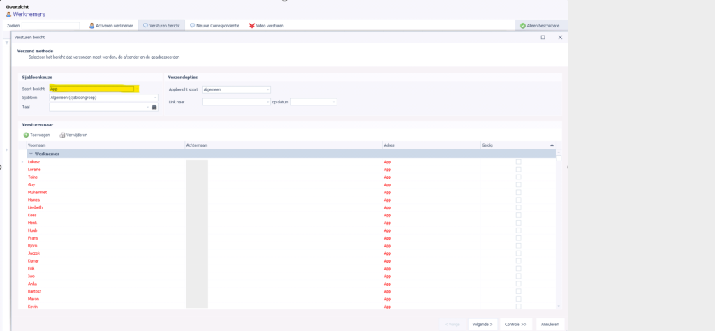 Welke medewerkers gebruiken de P4F app nog niet? - Plan4Flex