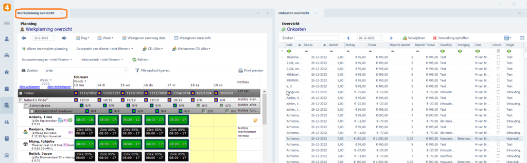 Meerdere Plan4Flex-tabbladen naast elkaar openen - Plan4Flex